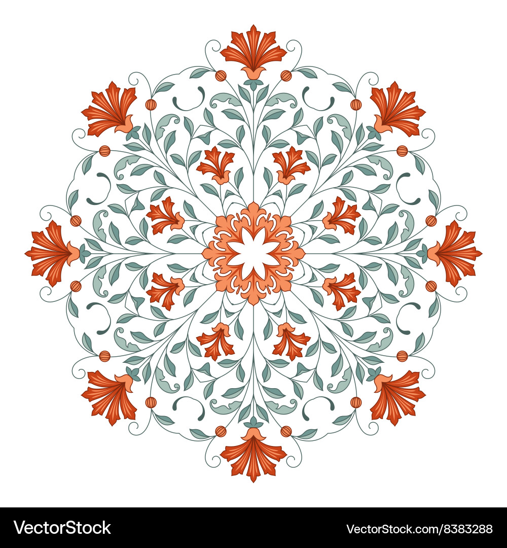 Vintage round flower for design Royalty Free Vector Image