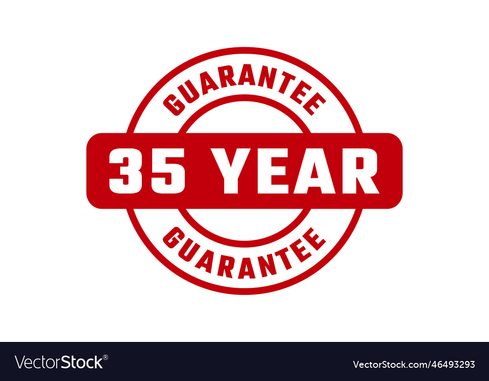 35 year guarantee rubber stamp Royalty Free Vector Image