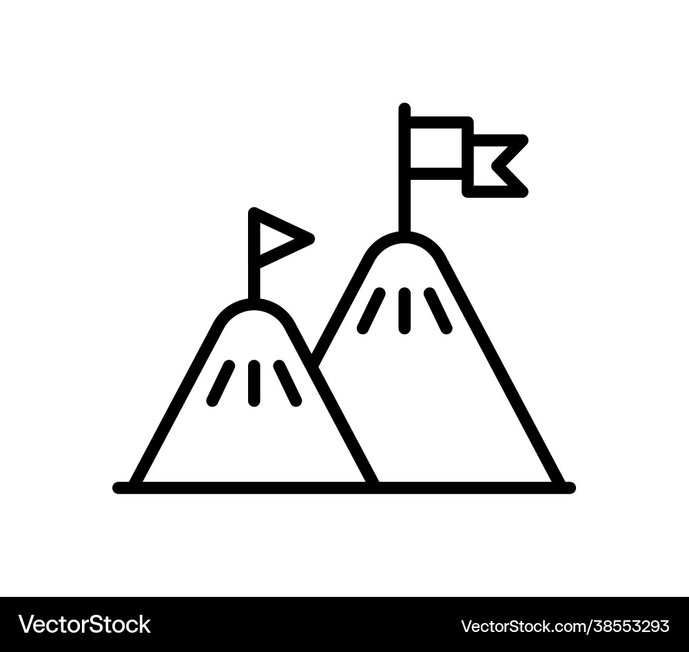 Achievement flag milestone single isolated icon Vector Image