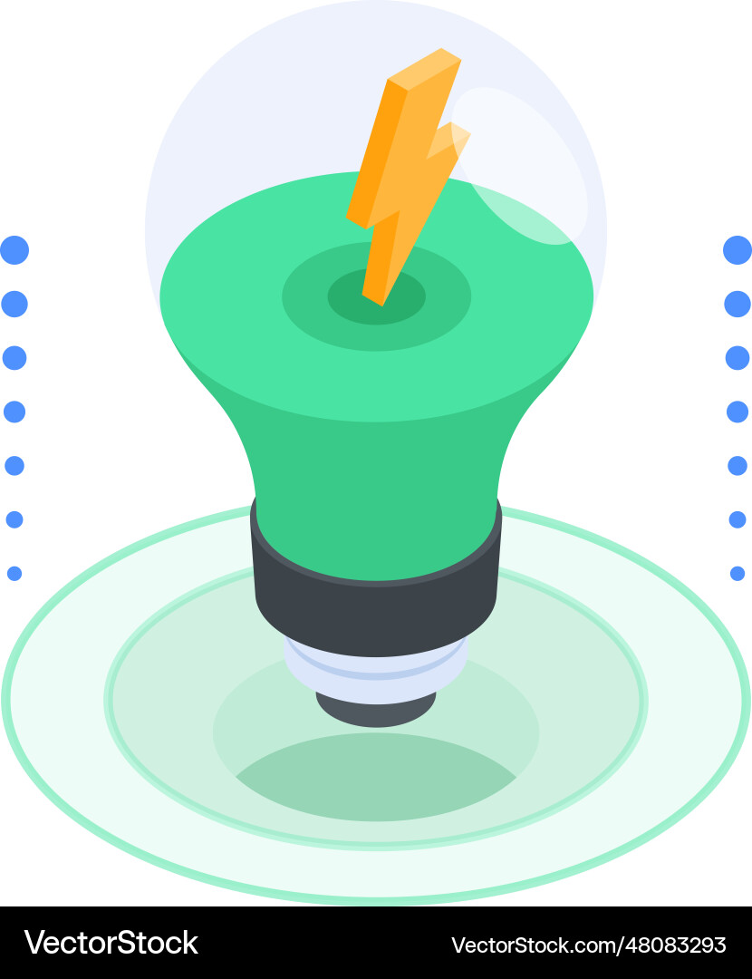 An isometric icon of electric light Royalty Free Vector