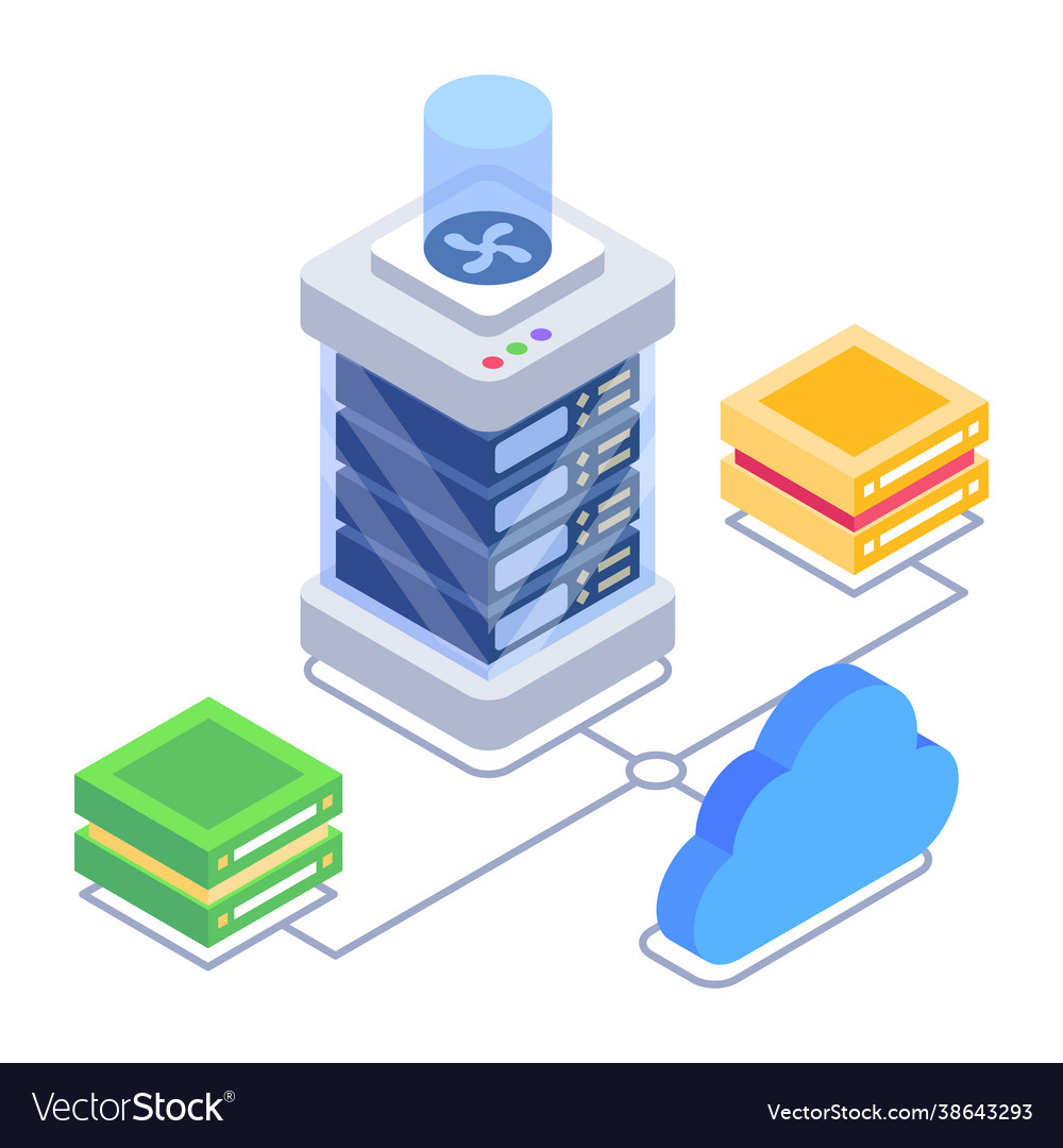 Cloud network server Royalty Free Vector Image