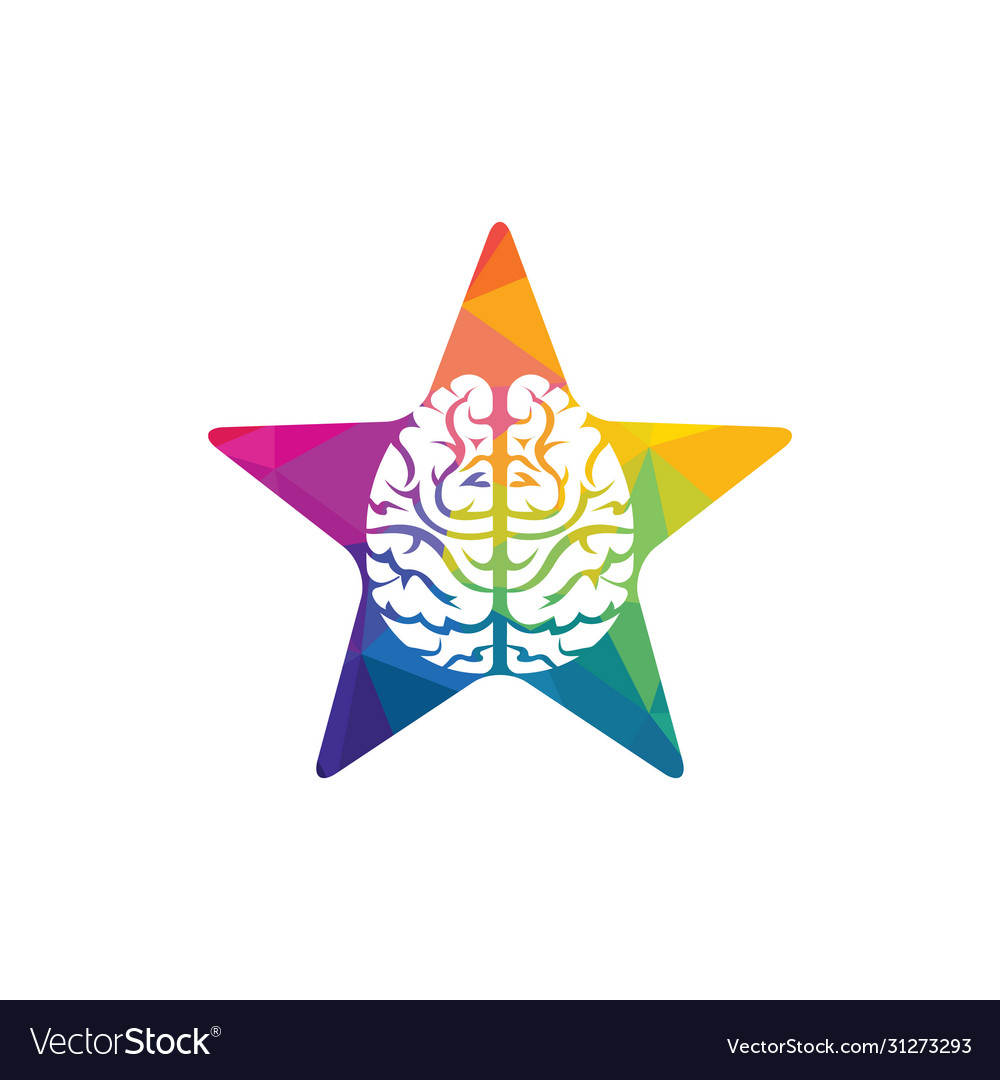 Creative brain star Royalty Free Vector Image - VectorStock