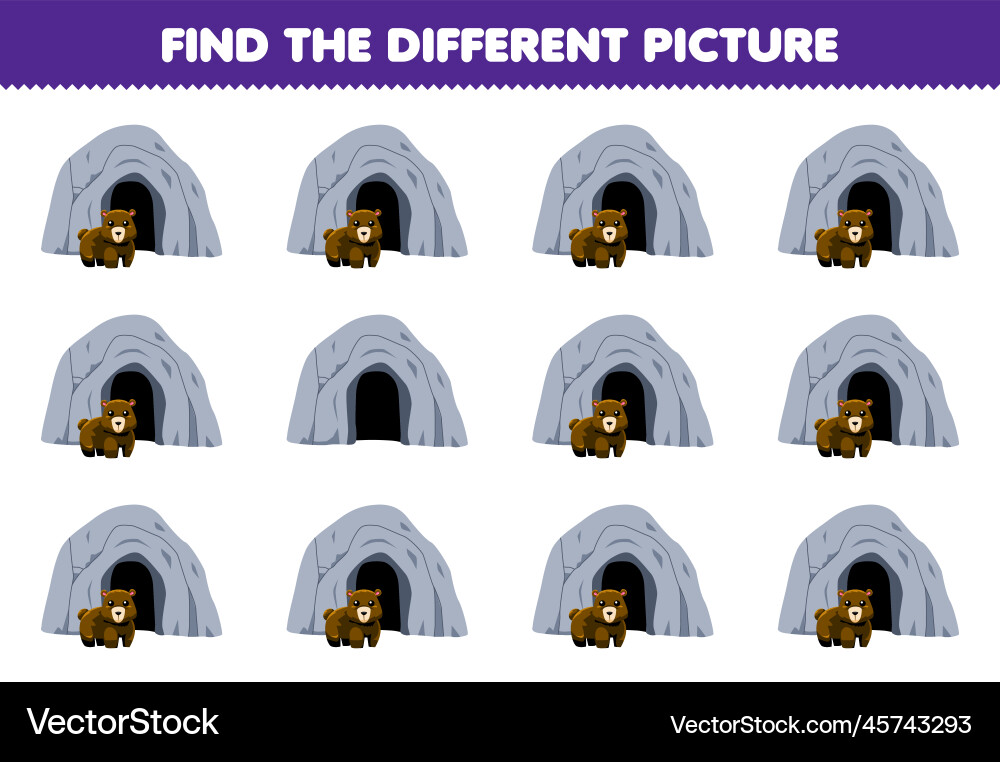 Education game for children find the different Vector Image