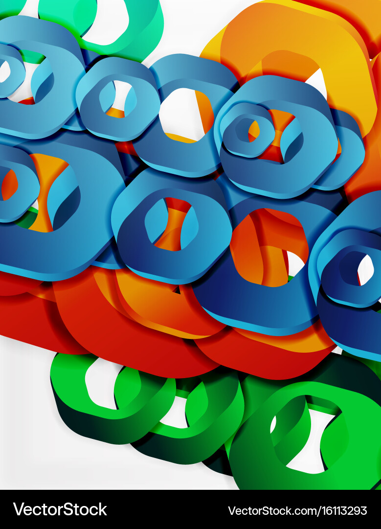 Geometric abstract background cut chain shapes Vector Image