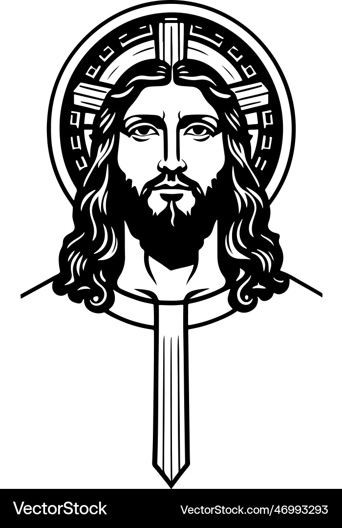 Gorgeous and powerful jesus christ art Royalty Free Vector