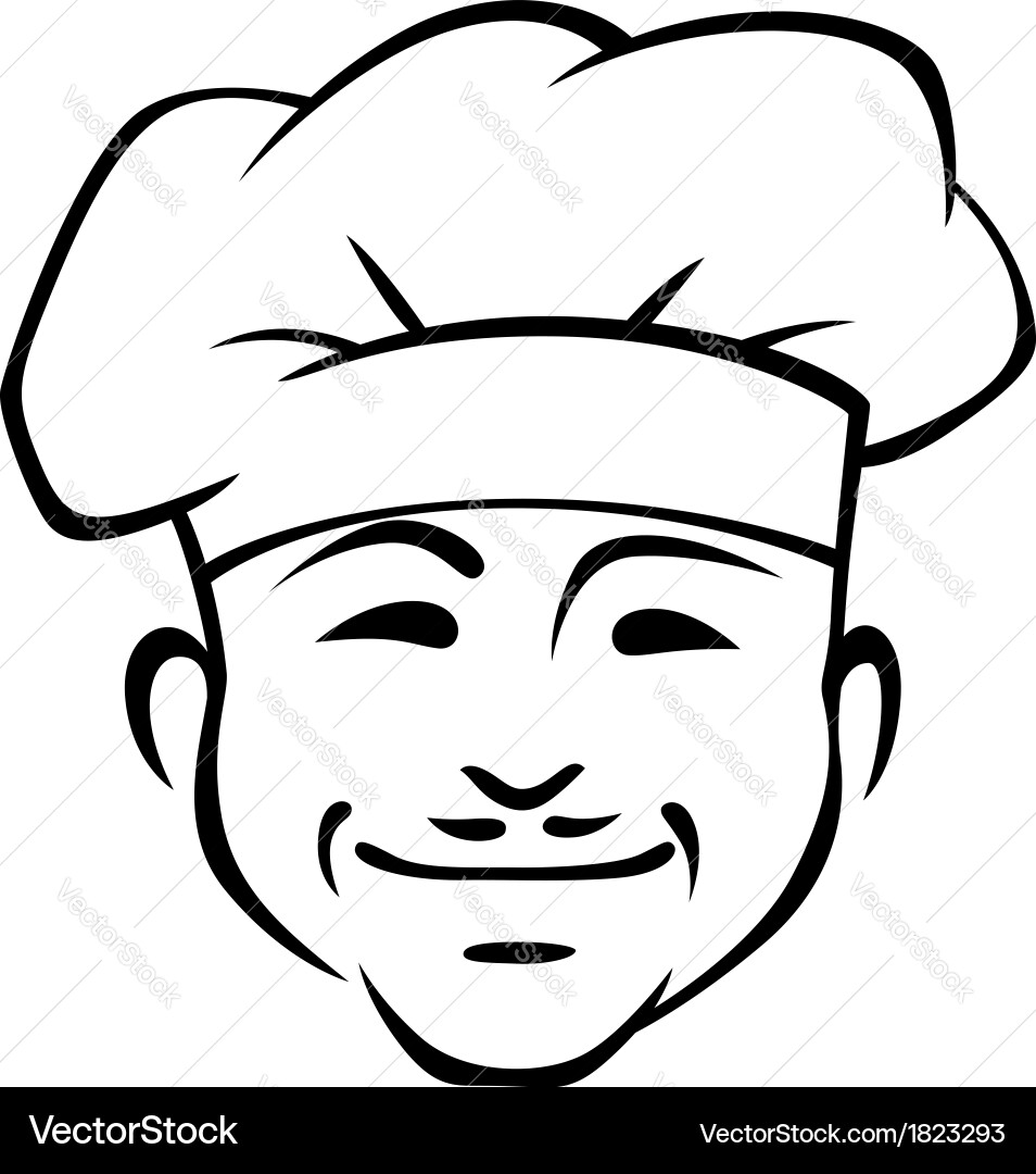 Happy smiling chef with a little moustache Vector Image