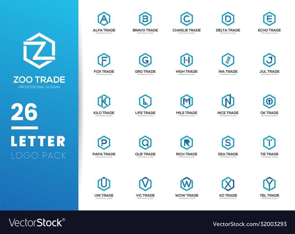 Initial letter inside hexagon with arrow shape Vector Image