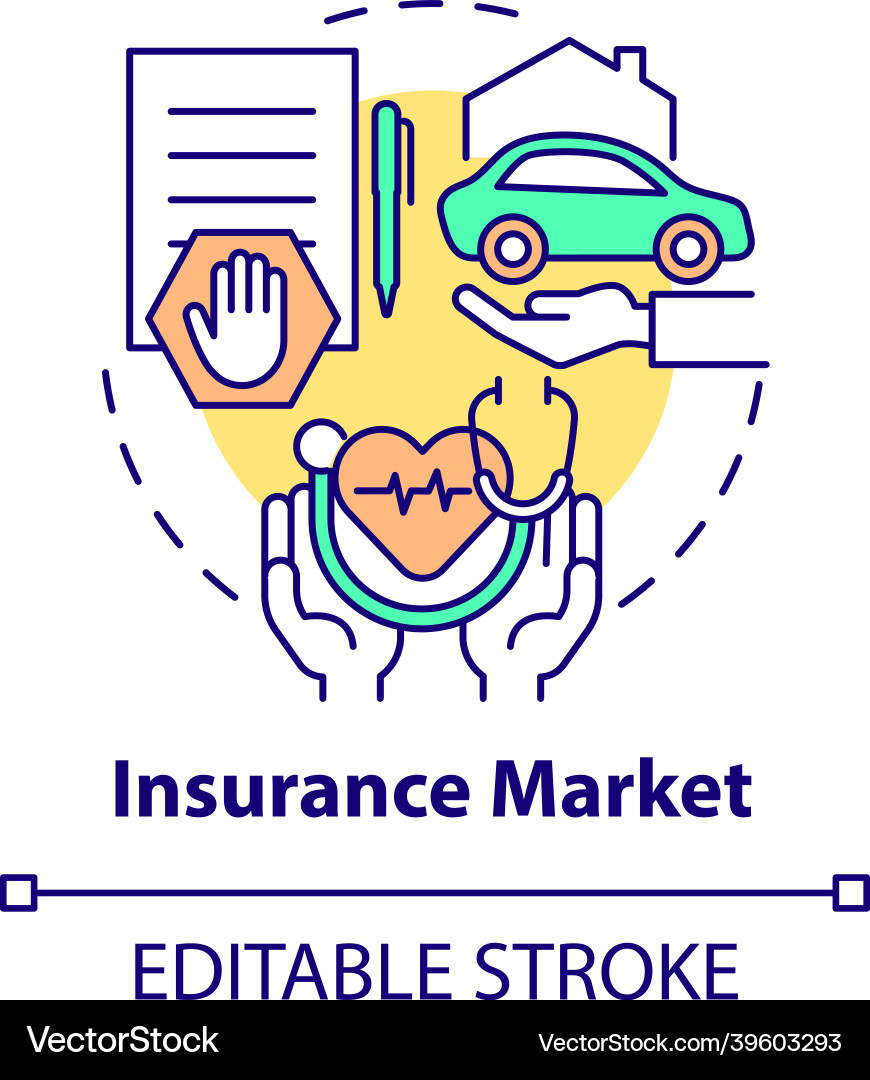 Insurance market concept icon Royalty Free Vector Image