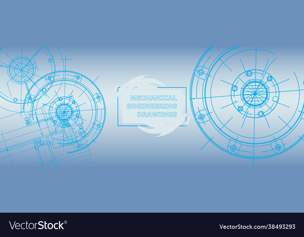 Mechanical engineering drawing abstract Royalty Free Vector