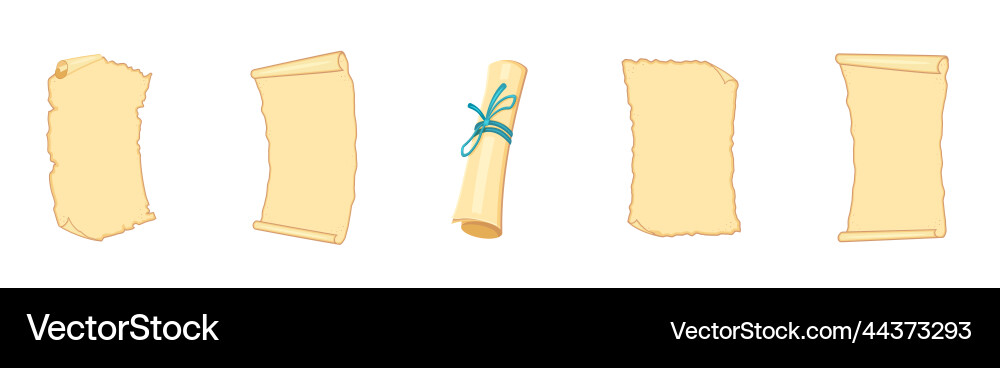 Old parchment set of different medieval papers Vector Image