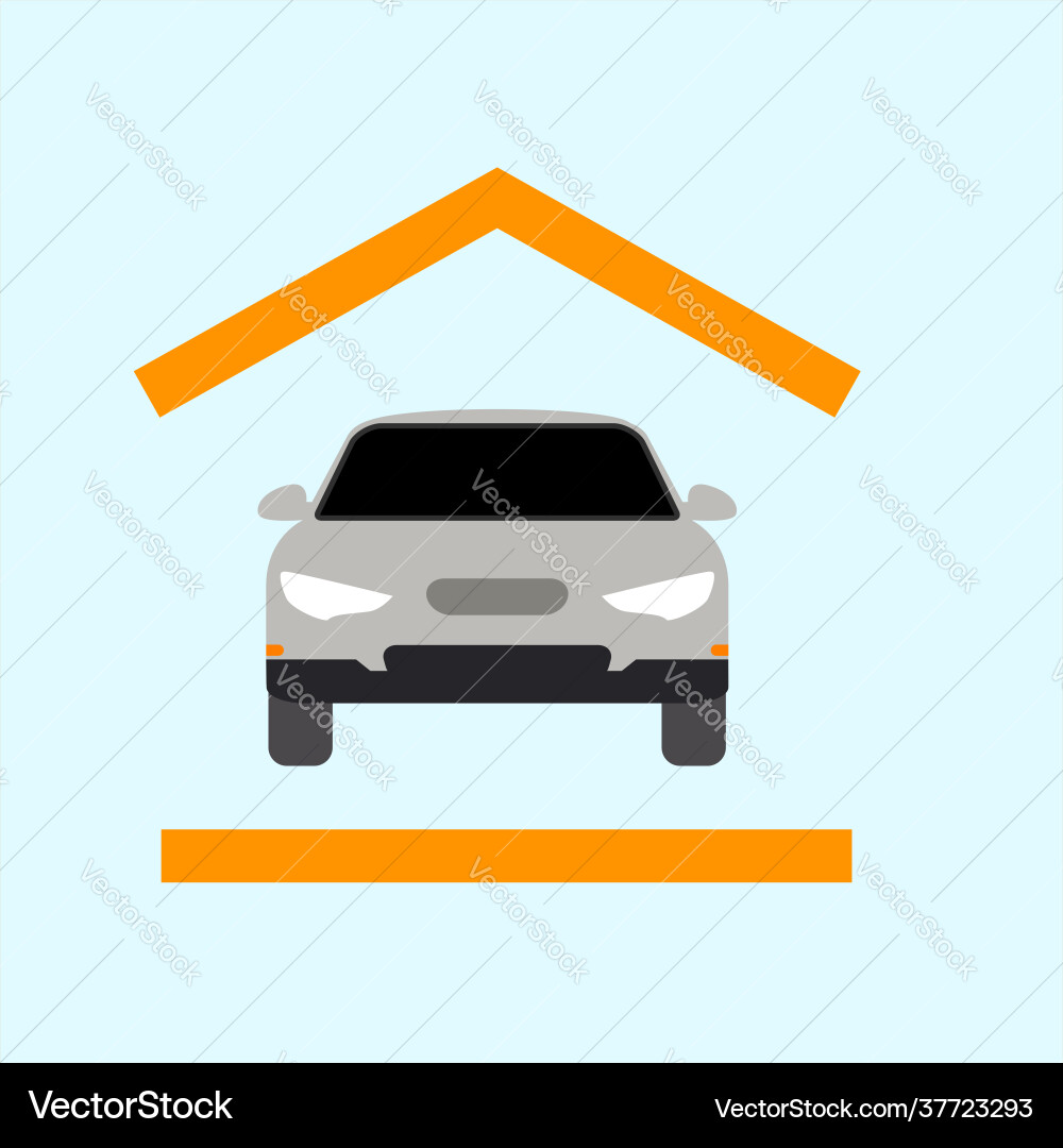 Parking icon flat design Royalty Free Vector Image