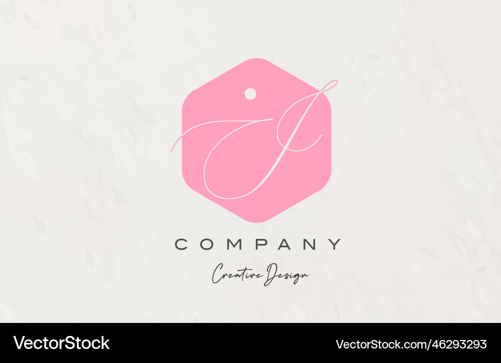Pink polygon i alphabet letter logo icon design Vector Image