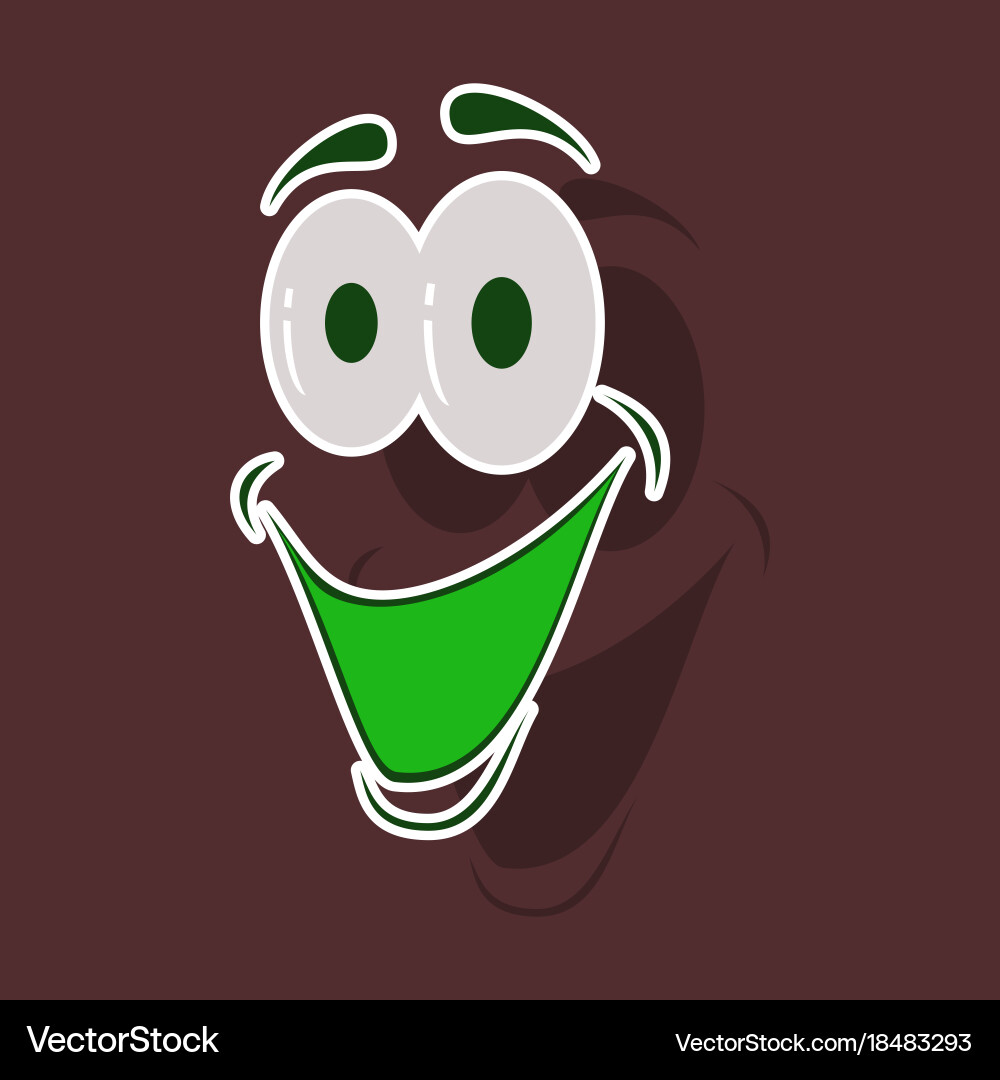 Realistic paper sticker on theme cartoon face Vector Image