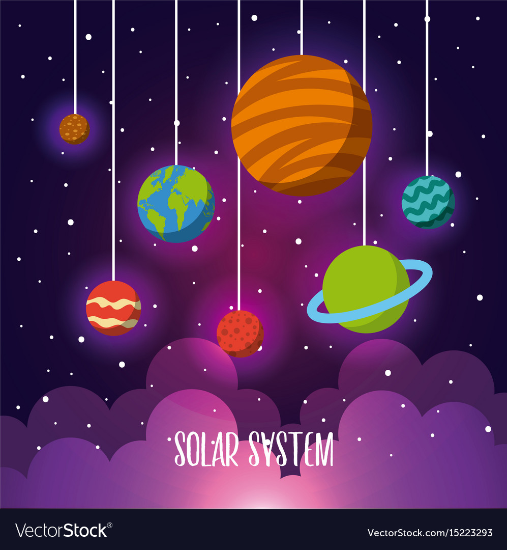 Solar system flat Royalty Free Vector Image - VectorStock