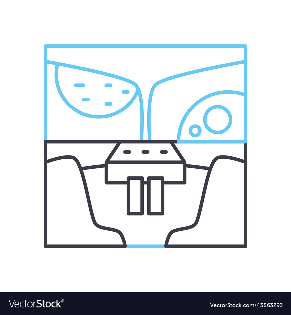 Spaceship station line icon outline symbol Vector Image Spaceship station line icon outline symbol Vector Image
