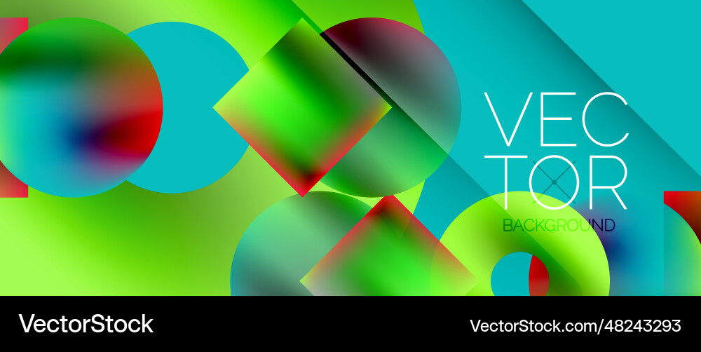 Squares and circles design fluid color gradients Vector Image