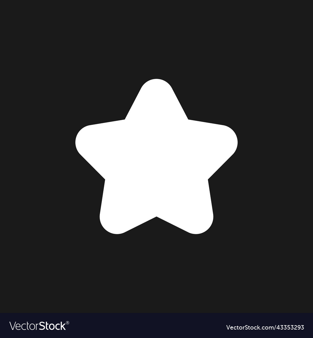 Star dark mode glyph ui icon Royalty Free Vector Image