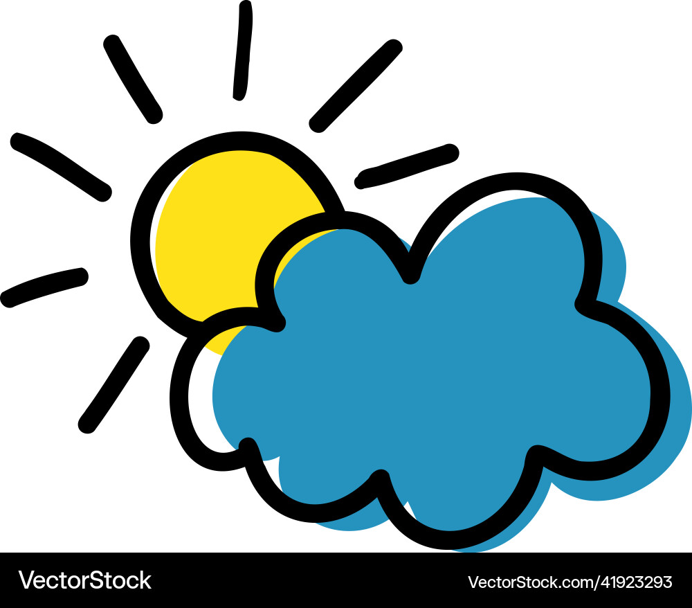 Sun and cloud for weather forecast icons Vector Image