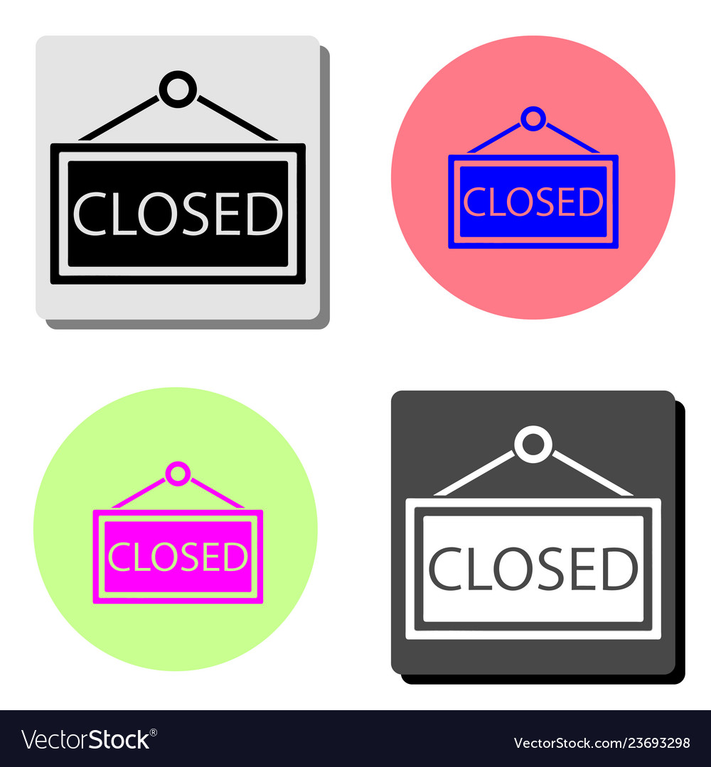 Closed flat icon Royalty Free Vector Image - VectorStock
