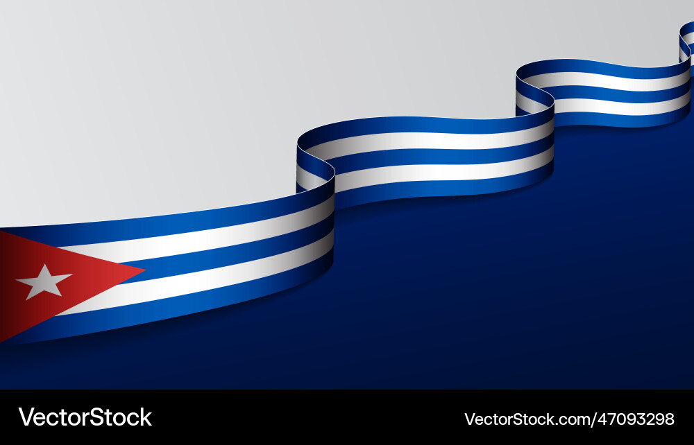 Cuba ribbon flag background Royalty Free Vector Image