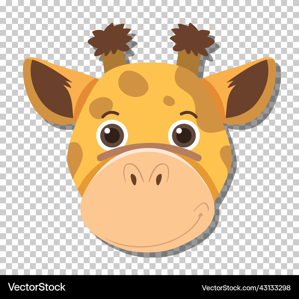 Cute giraffe head in flat cartoon style Royalty Free Vector
