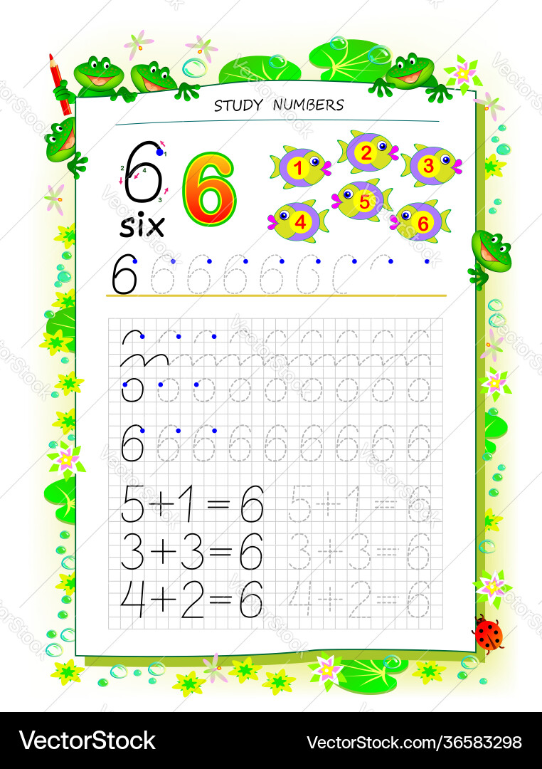 Educational page on square paper for kids Vector Image