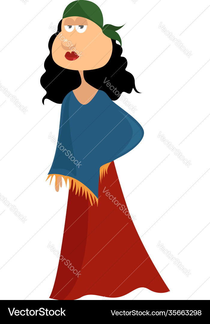 Gypsy woman on white background Royalty Free Vector Image