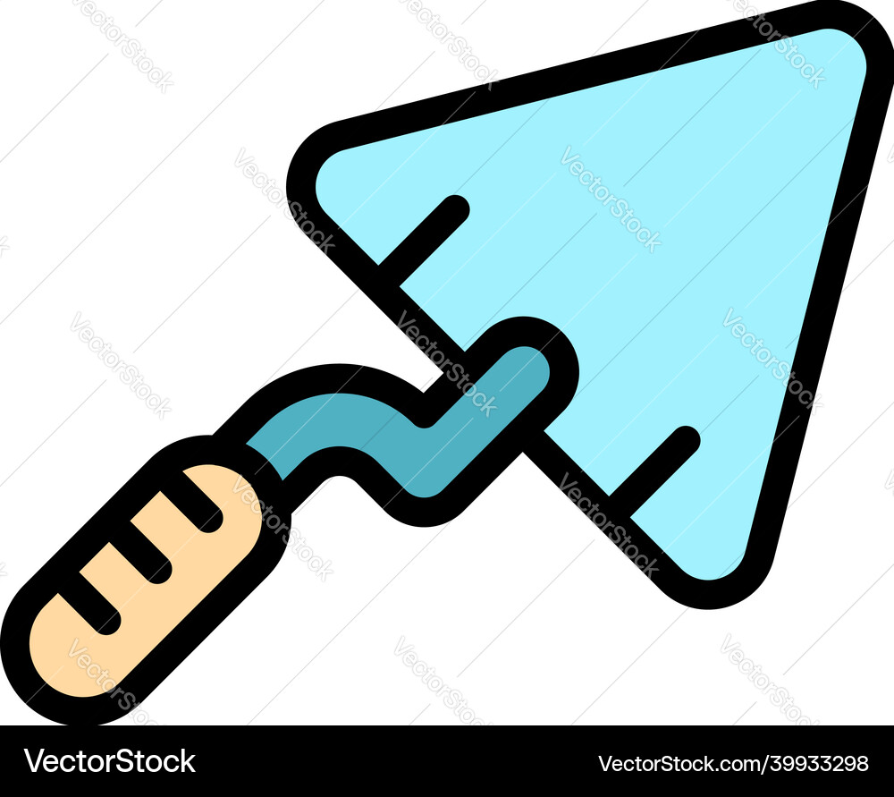 Hand trowel icon color outline Royalty Free Vector Image