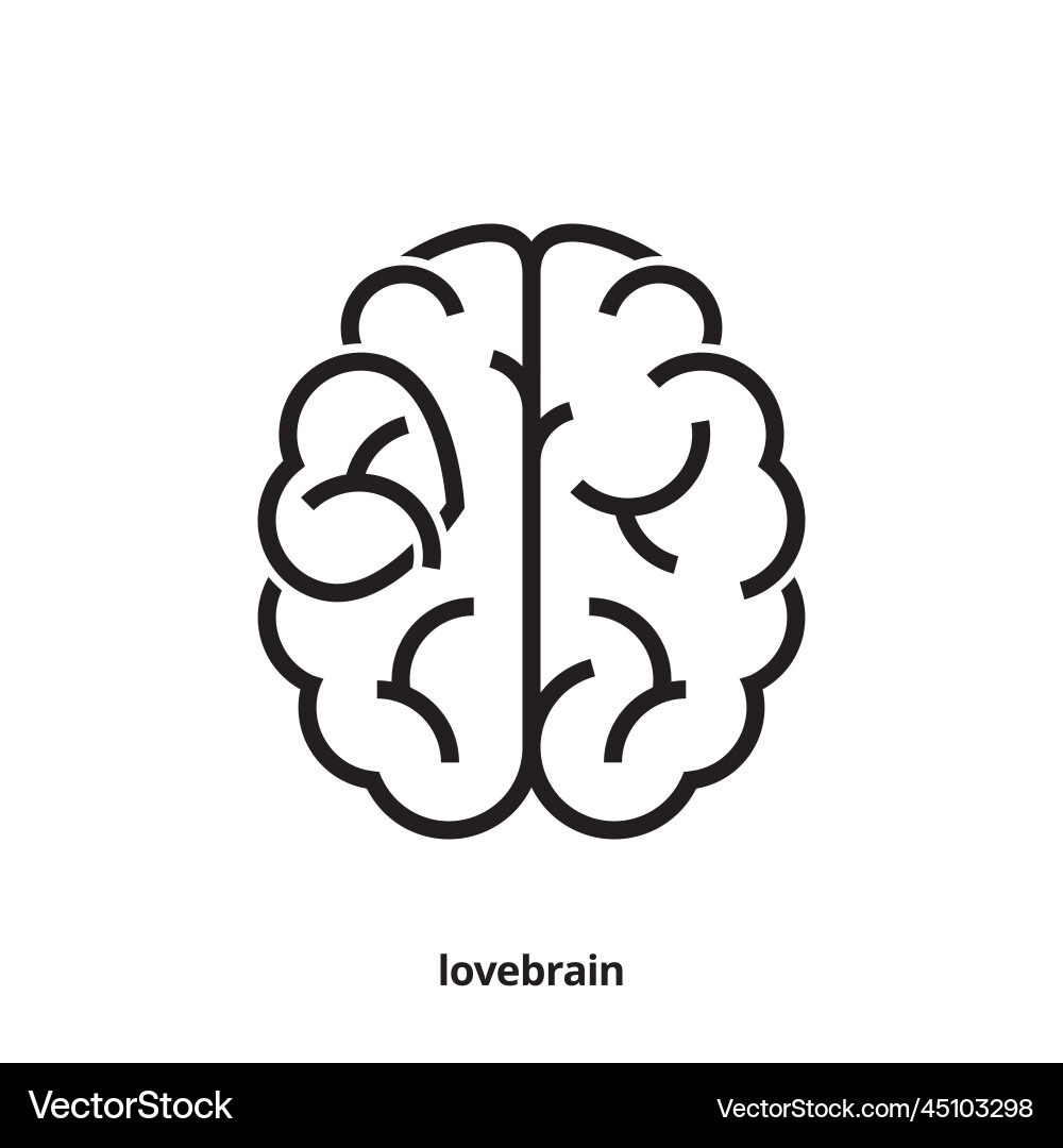 Line icon heart and brain isolated on white Vector Image