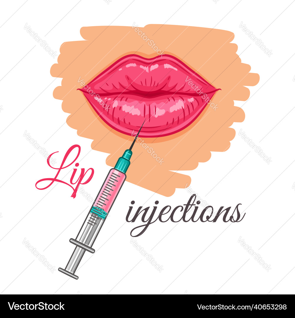 Lip syringe injection augmentation with hyaluronic