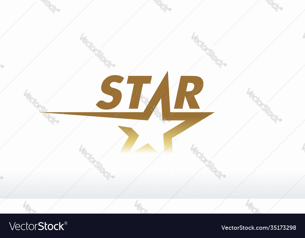 Luxury gold star logo designs template elegant Vector Image