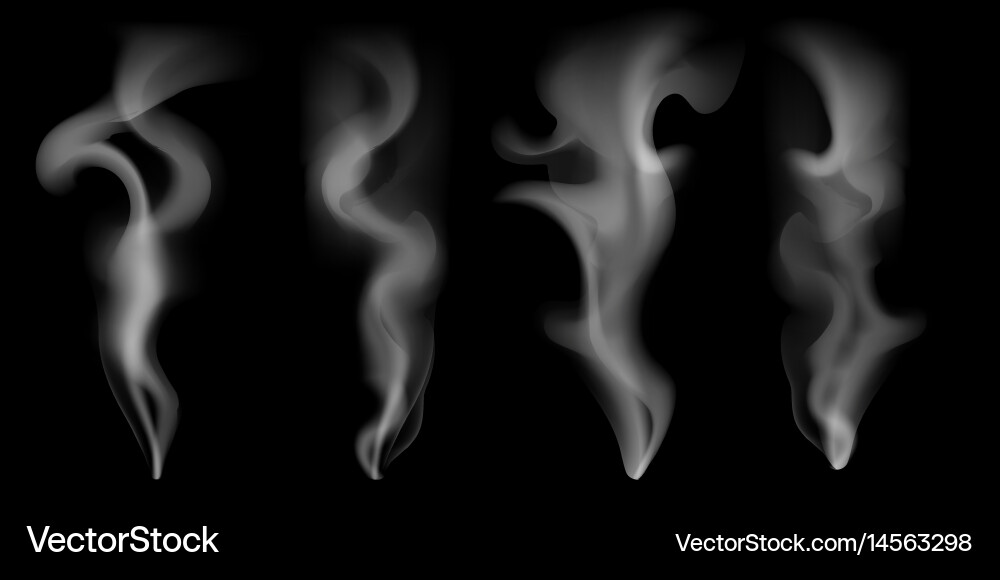 Set of digital realistic smoke Royalty Free Vector Image