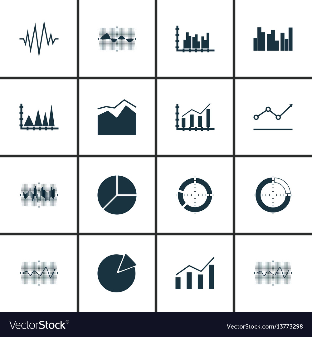 Set of graphs diagrams and statistics icons Vector Image