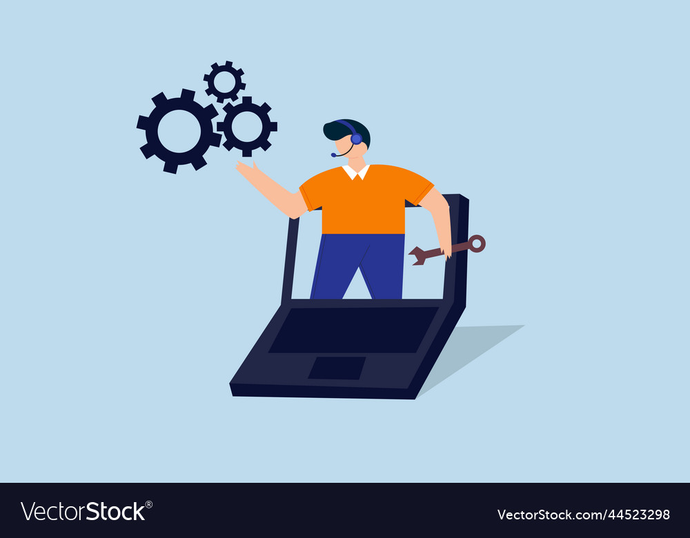 Support staff help fixing technical problem Vector Image