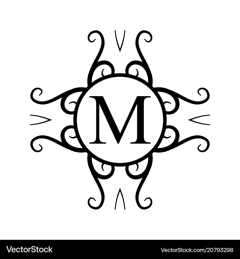 Vintage ornamental monogram Royalty Free Vector Image