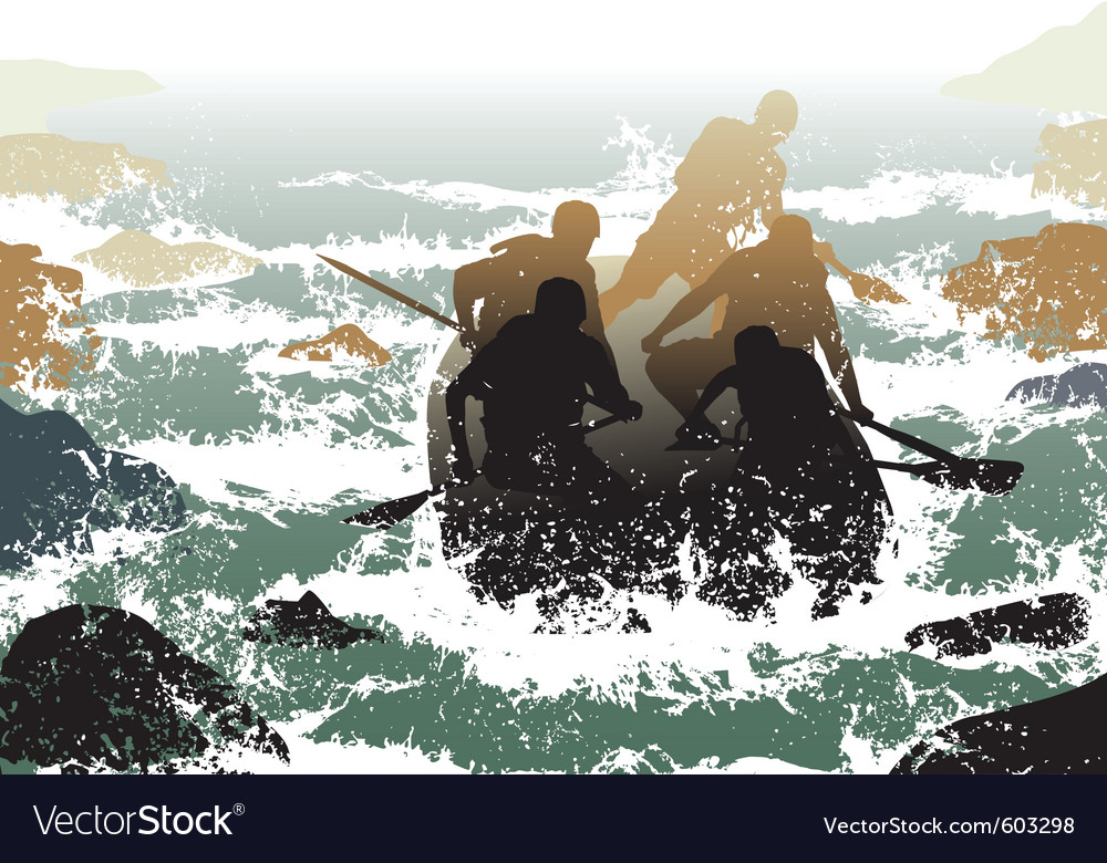 Whitewater rafting Royalty Free Vector Image - VectorStock Whitewater rafting Royalty Free Vector Image - VectorStock