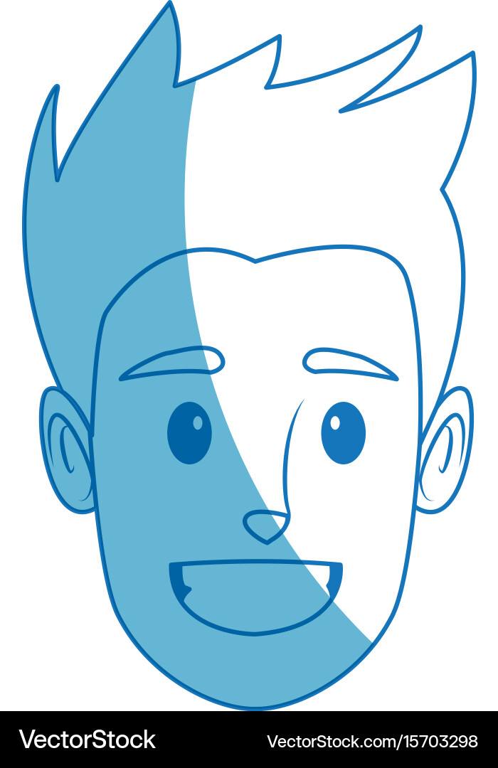 Young man face cartoon profile people image Vector Image