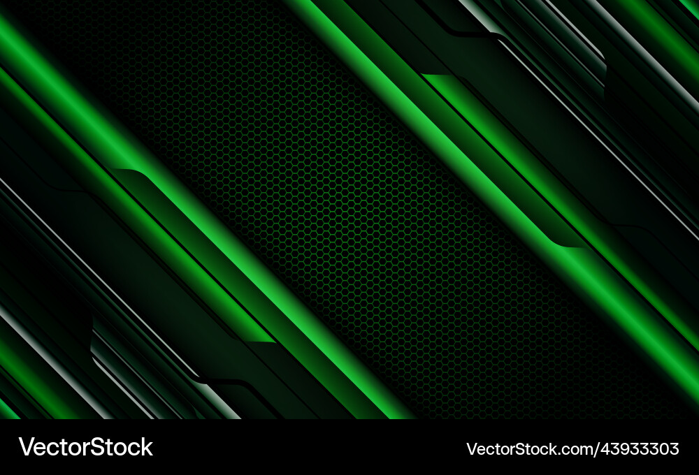 Abstract green metallic cyber black circuit Vector Image