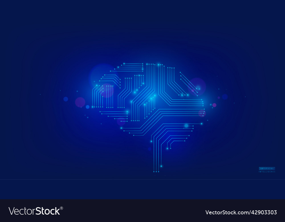 Ai artificial intelligence background Royalty Free Vector