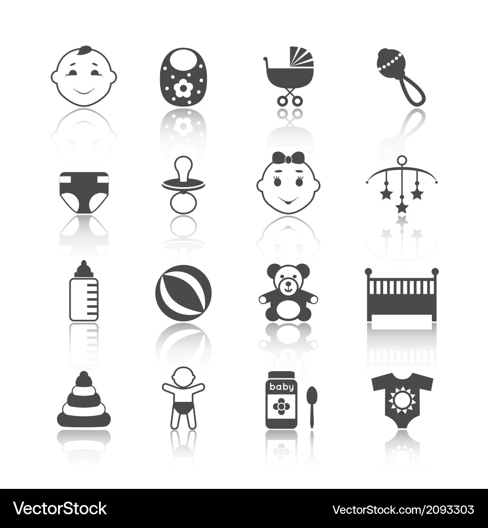 Baby child icons set Royalty Free Vector Image