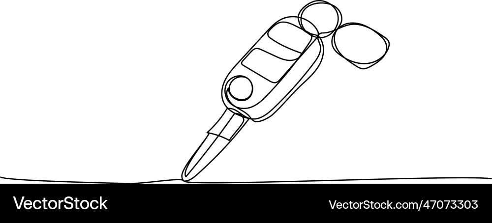 Car keys loan one line art continuous line Vector Image