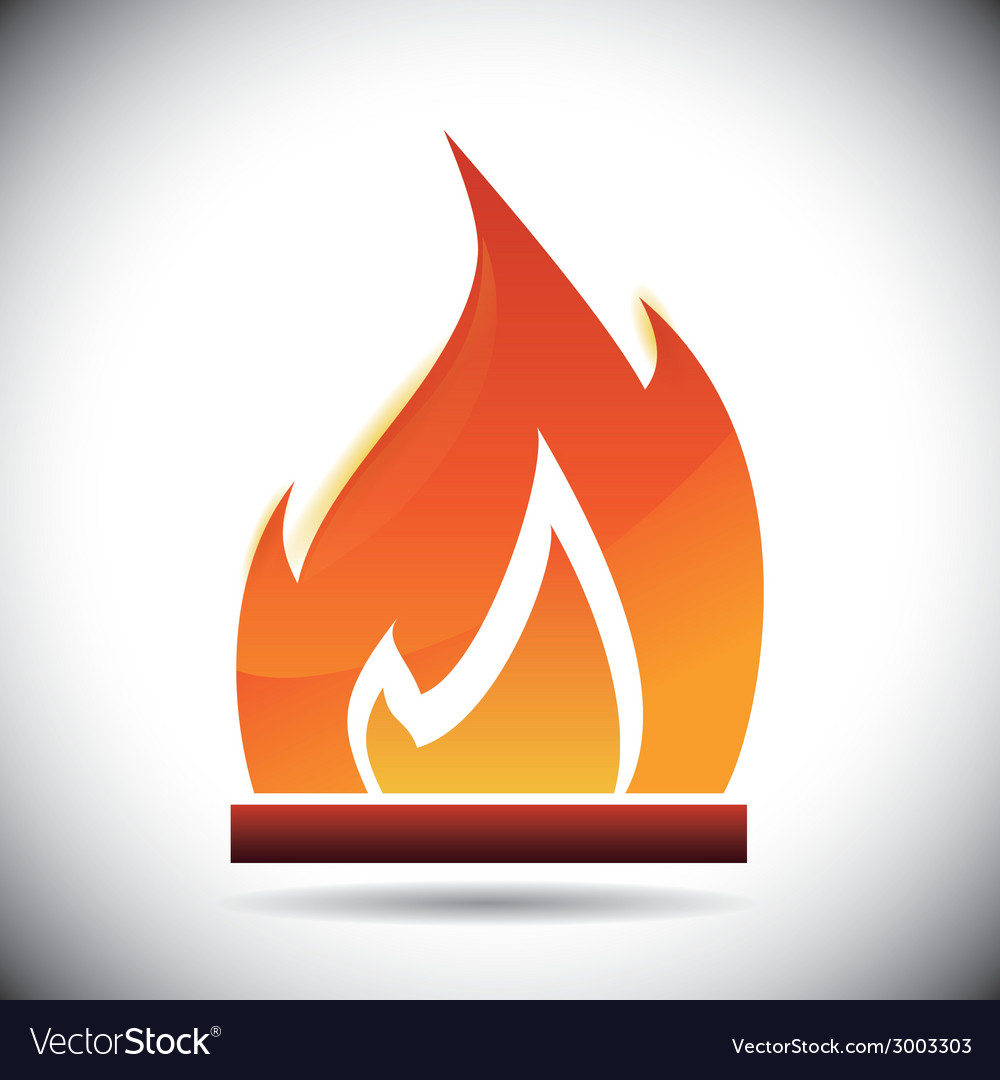 Fire design over gray background Royalty Free Vector Image