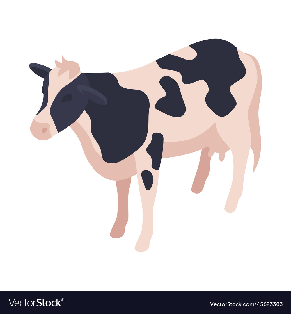 Isometric cow Royalty Free Vector Image - VectorStock Isometric cow Royalty Free Vector Image - VectorStock