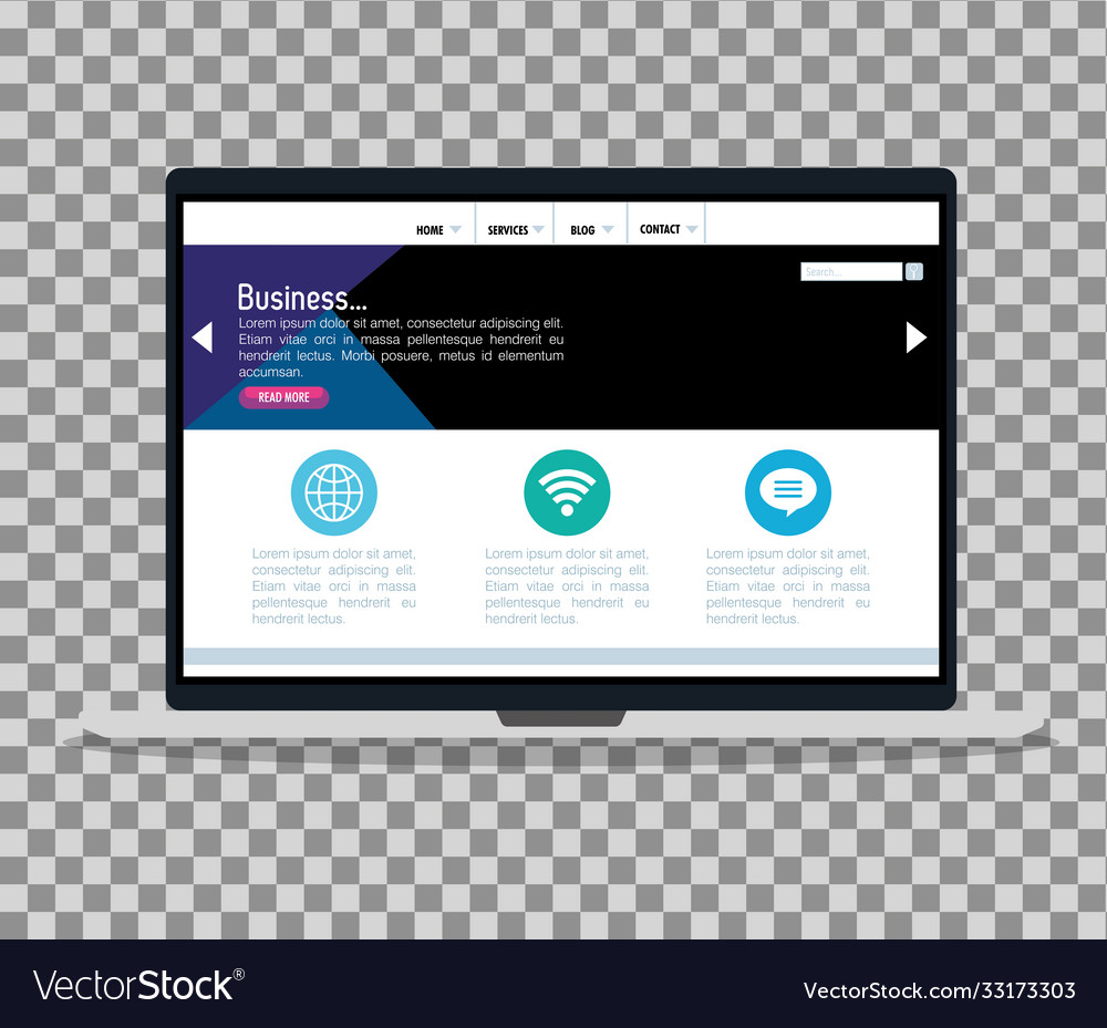 Mockup responsive web concept website development Vector Image