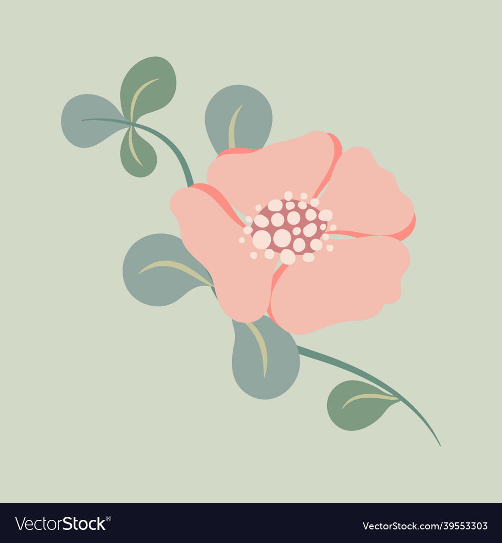 Pink flower spring clipart Royalty Free Vector Image