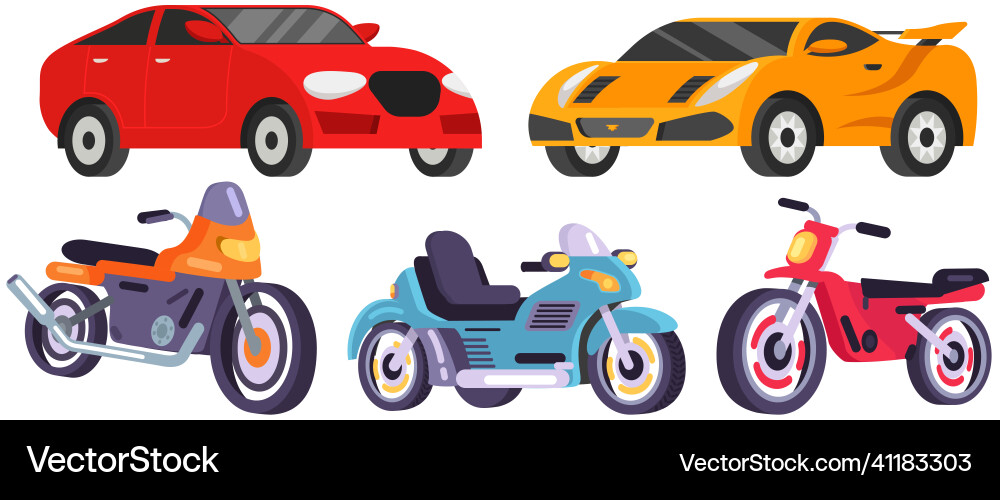 Set of modes transport and machine crossover Vector Image