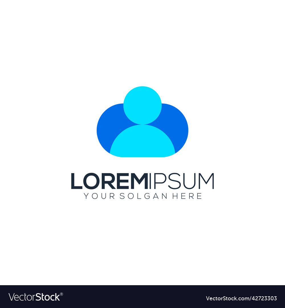 User cloud logo modern Royalty Free Vector Image