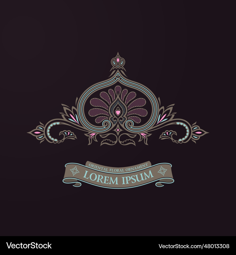 Calligraphic luxury symbol emblem ornate decor Vector Image