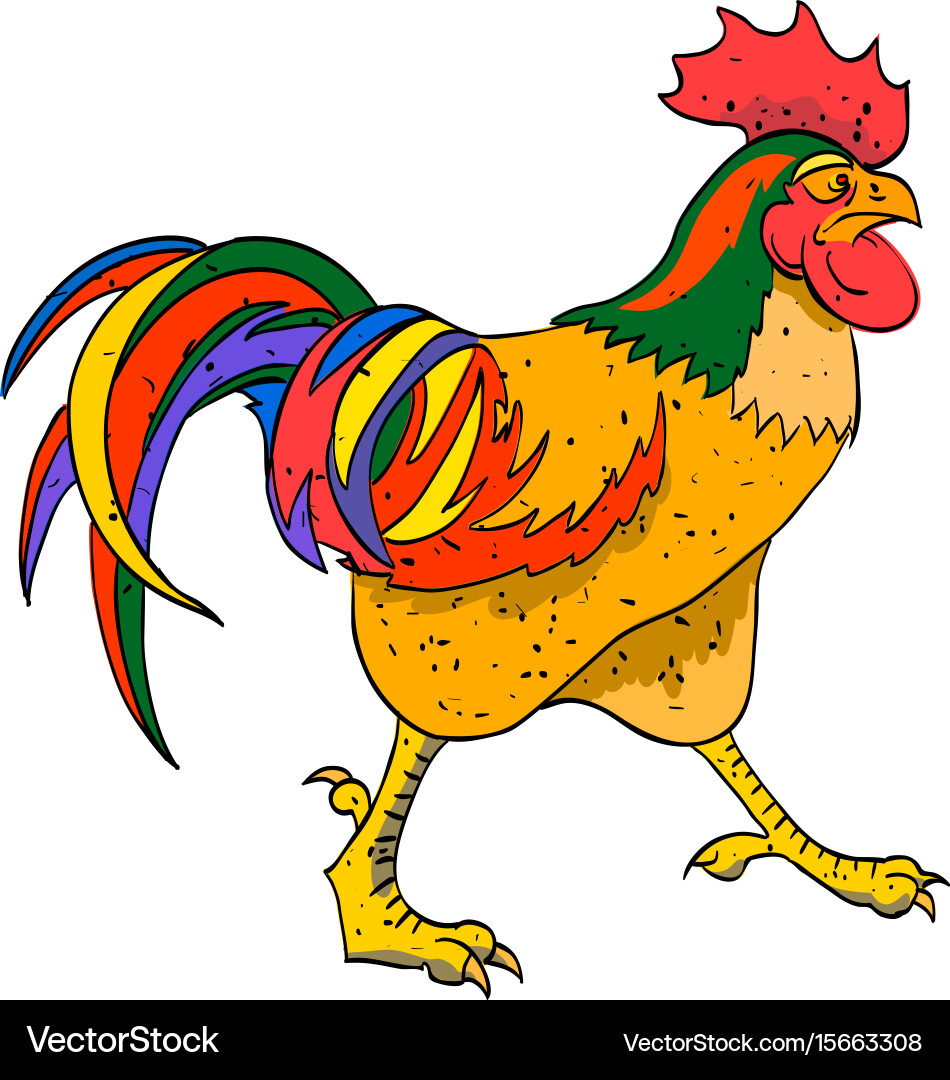 Cartoon image of rooster Royalty Free Vector Image