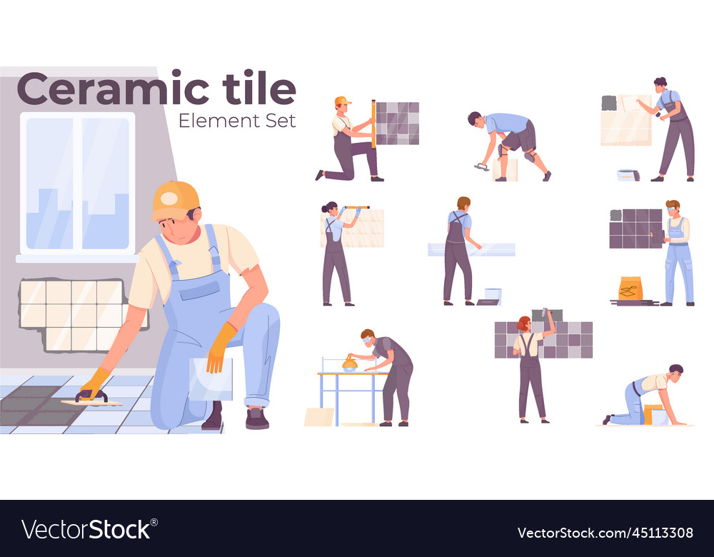 Ceramic tile set Royalty Free Vector Image - VectorStock